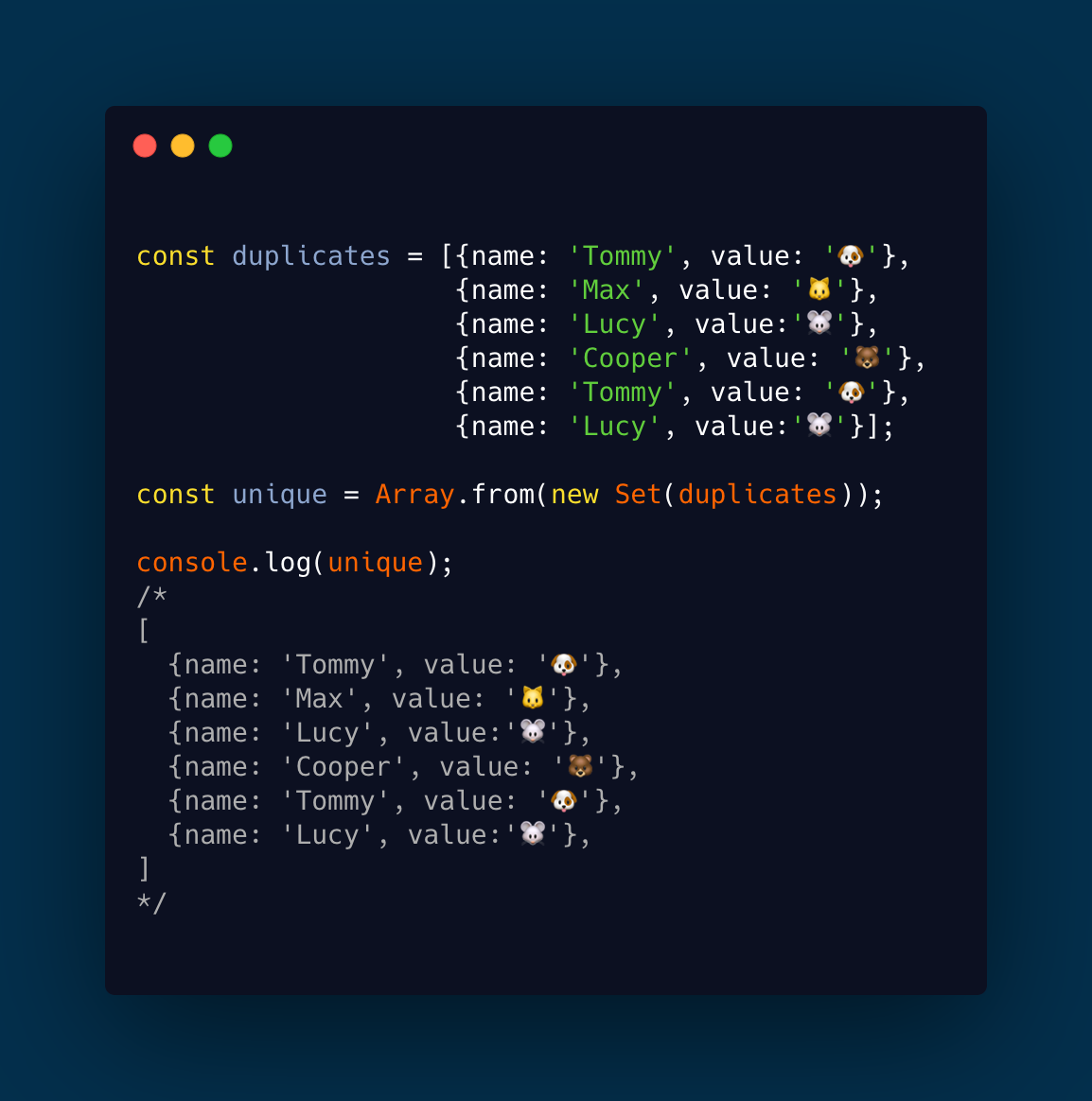 Filter An Array For Unique Values In Javascript