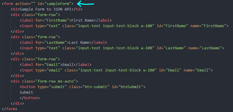 Html form post with headers