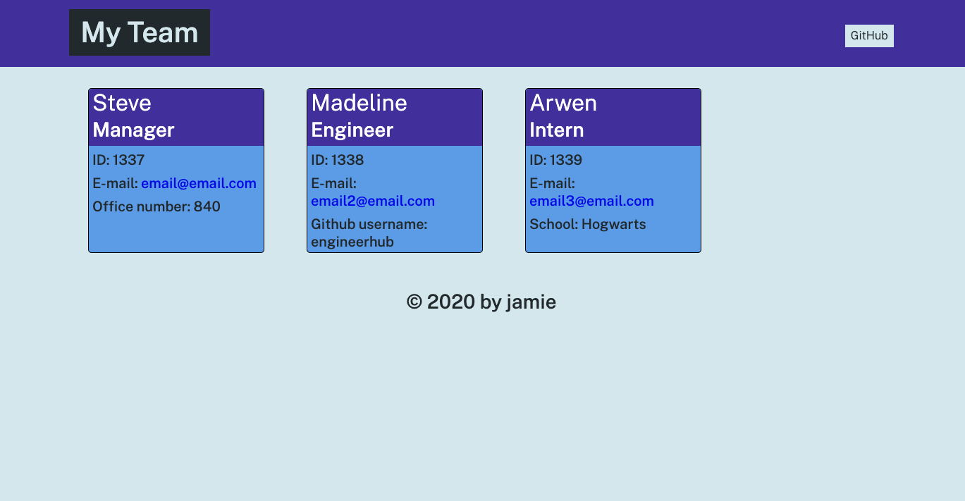 GitHub - jamiedelange/team-gen-ultra: A command line application that utilizes user input to ...