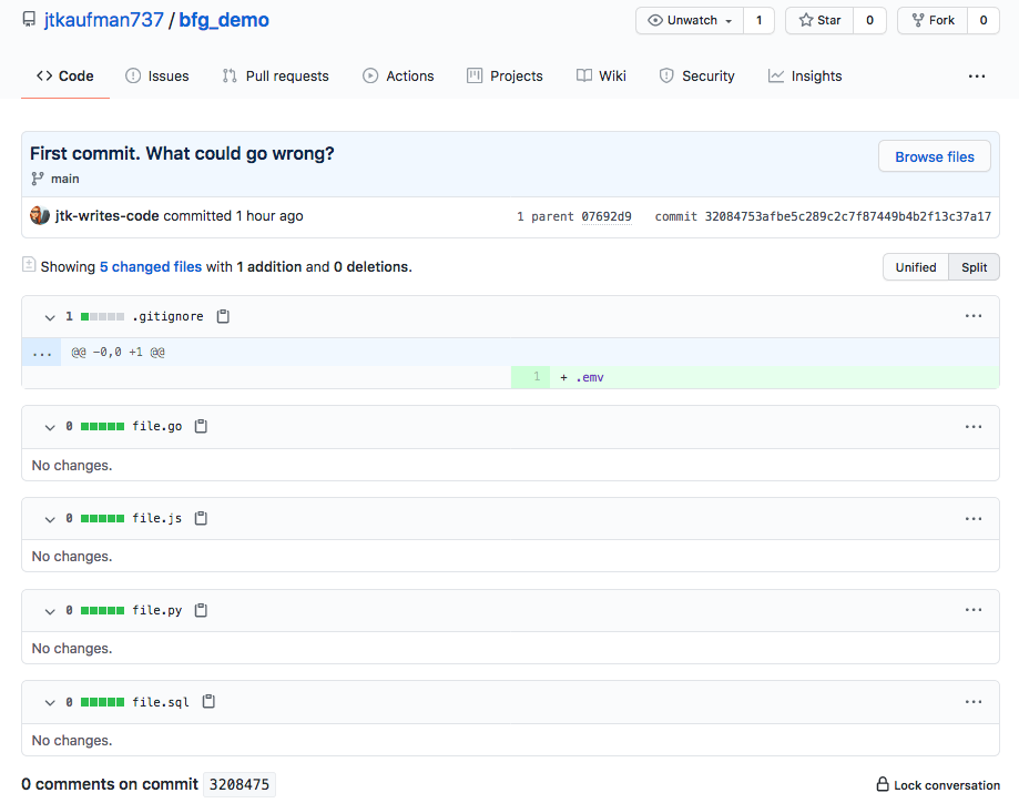 GitHub - jtkaufman737/bfg-demo