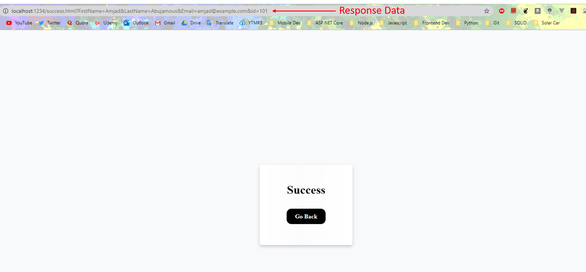 Html form post with headers
