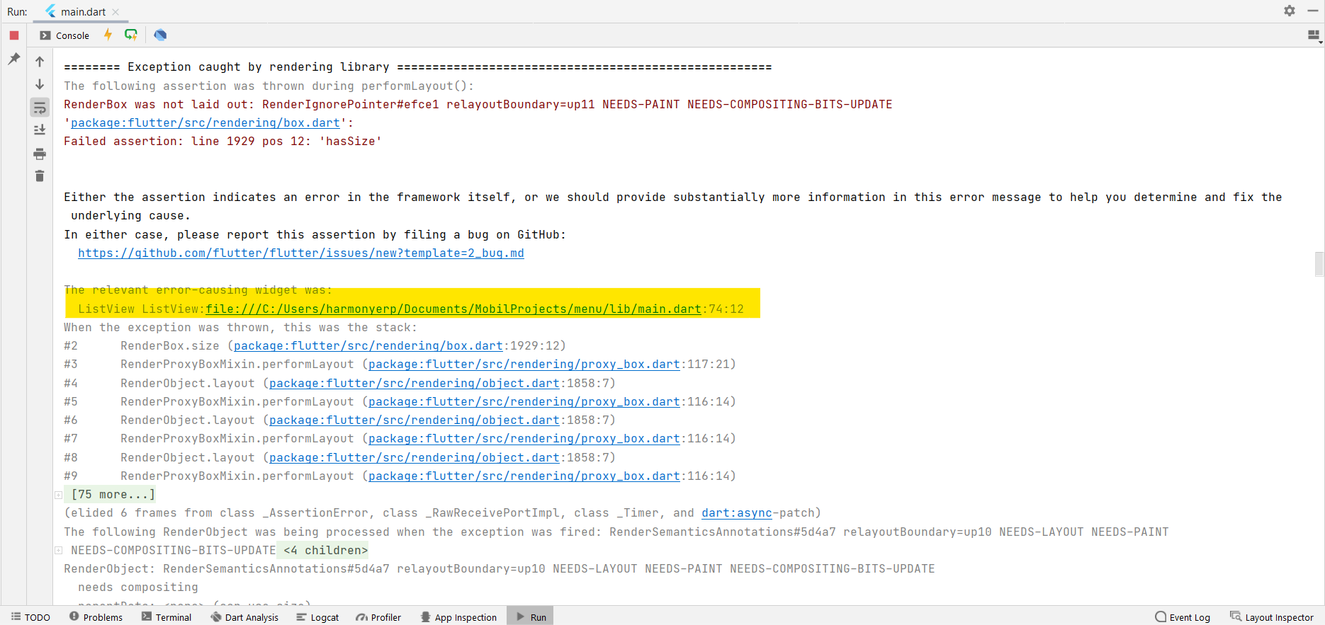 GitHub - gulsenkeskin/render-flex-overflowed: RenderFlex Overflowed Example