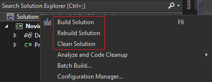 Как собрать решение visual studio