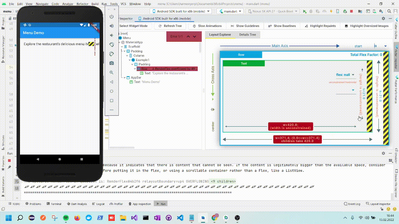 GitHub - gulsenkeskin/render-flex-overflowed: RenderFlex Overflowed Example