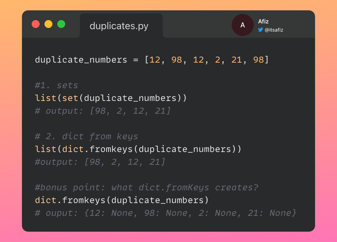 How To Delete Duplicates From A List In Python