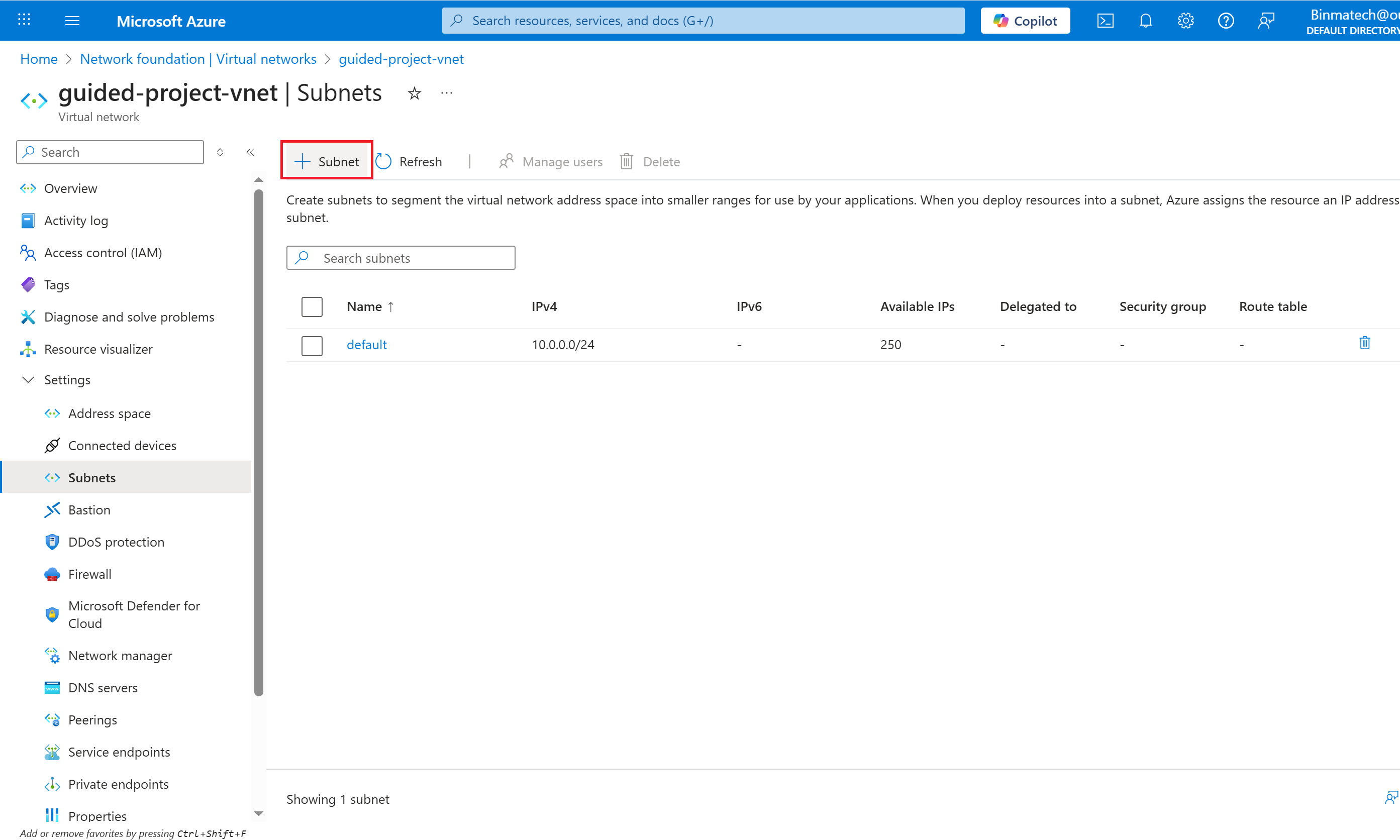 How to update a virtual Network in Microsoft Azure - Coder Legion