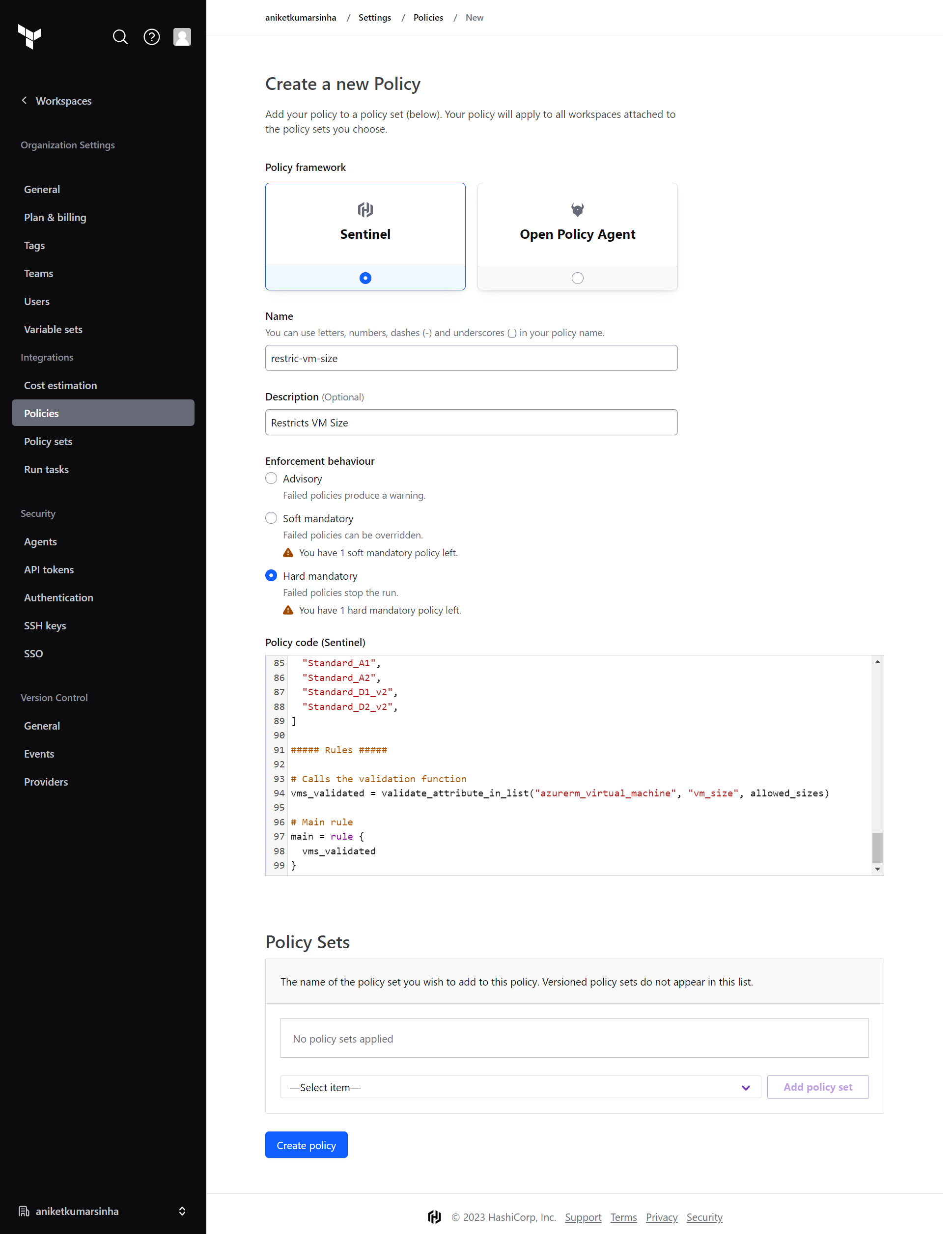 GitHub - aniketkumarsinha/terraform-sentinel-policy: This Project uses Terraform Sentinel to ...