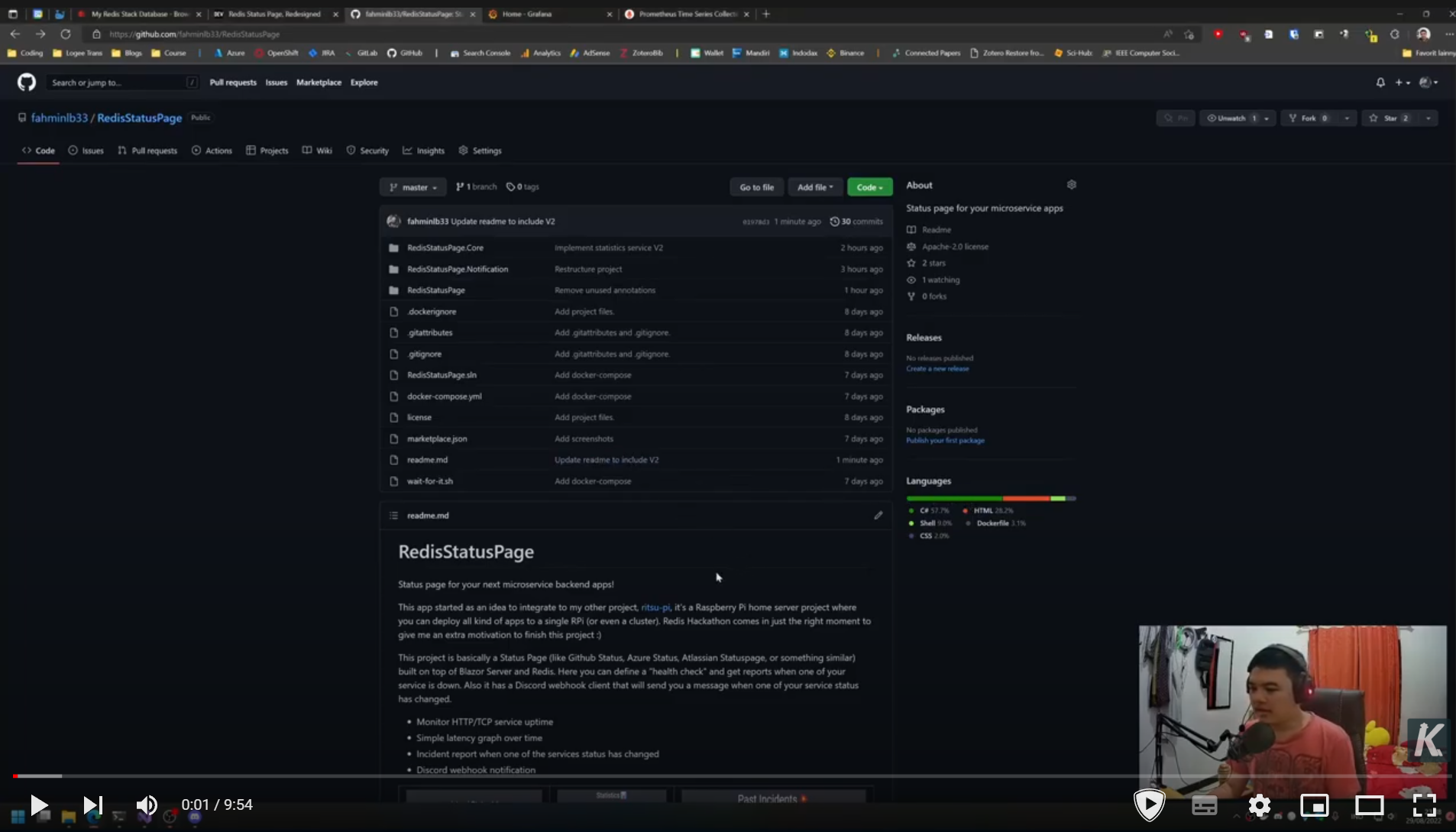GitHub - fahminlb33/RedisStatusPage: Status page for your microservice apps
