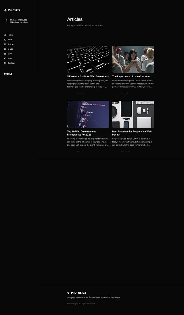 Built with Astro, Tailwind CSS & MDXProFoliox — Multipage personal theme - Indie Hackers