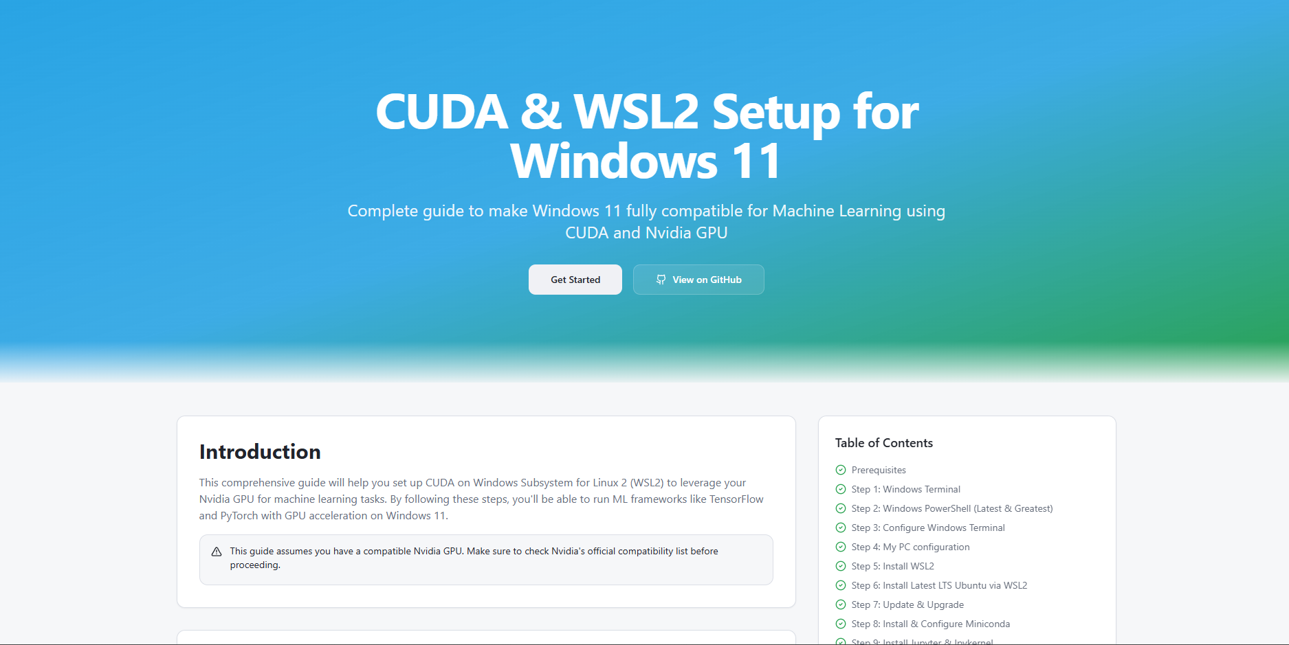 CUDA WSL2 Setup Guide - Windows 11 Machine Learning