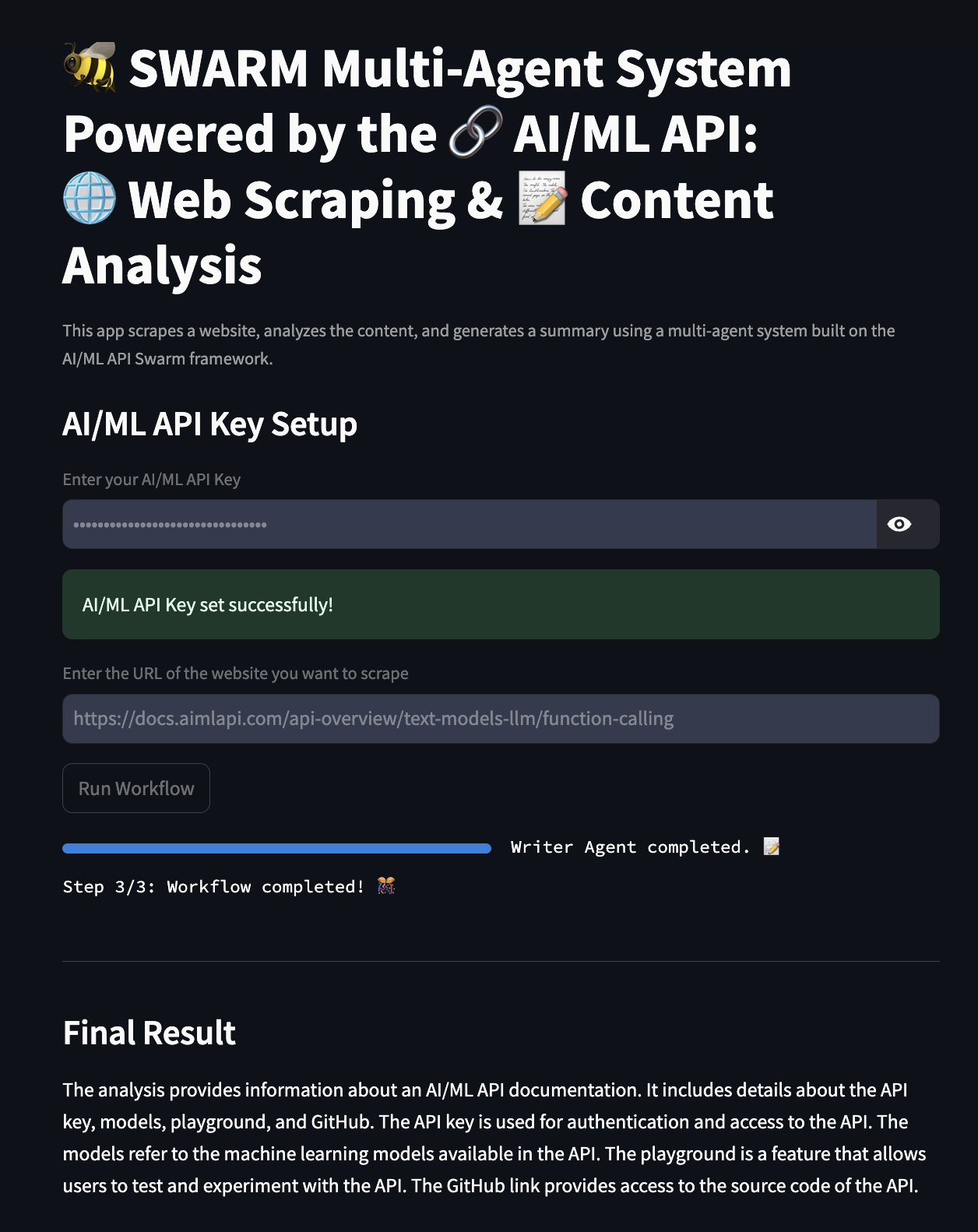 GitHub - jadouse5/aimlapi-swarm-webscraper: 🐝 SWARM Multi-Agent System for 🚀 ANY AI/ML Model: 🌐 ...