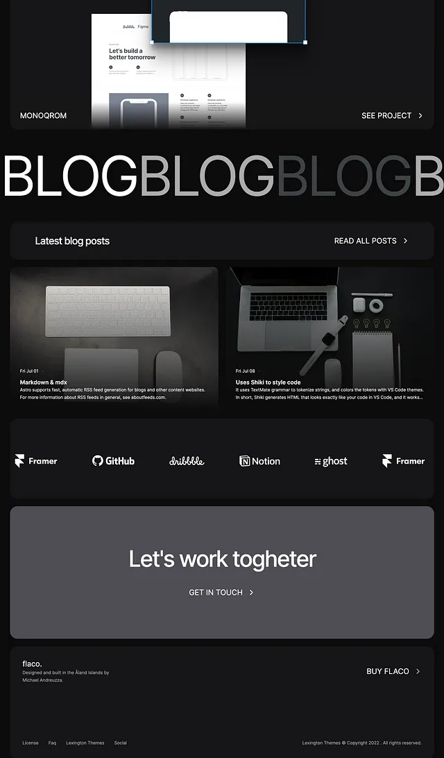 Flaco Personal Multipage Theme Built With Astro Tailwind Css And Mdx Indie Hackers